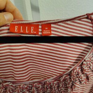 Elle | Tops | Elle Womens Top Striped Stripes Scoop Neck Ruffle Sleeves ...